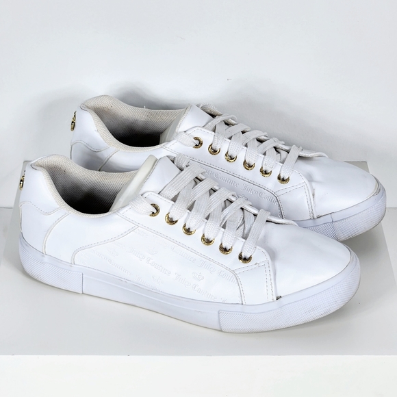 Juicy Couture | Shoes | Juicy Couture Cheer Dc White Logo Gold Crown ...